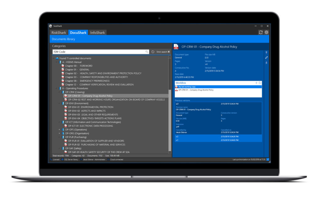SeaShark - Document management software - DS Marinesoft